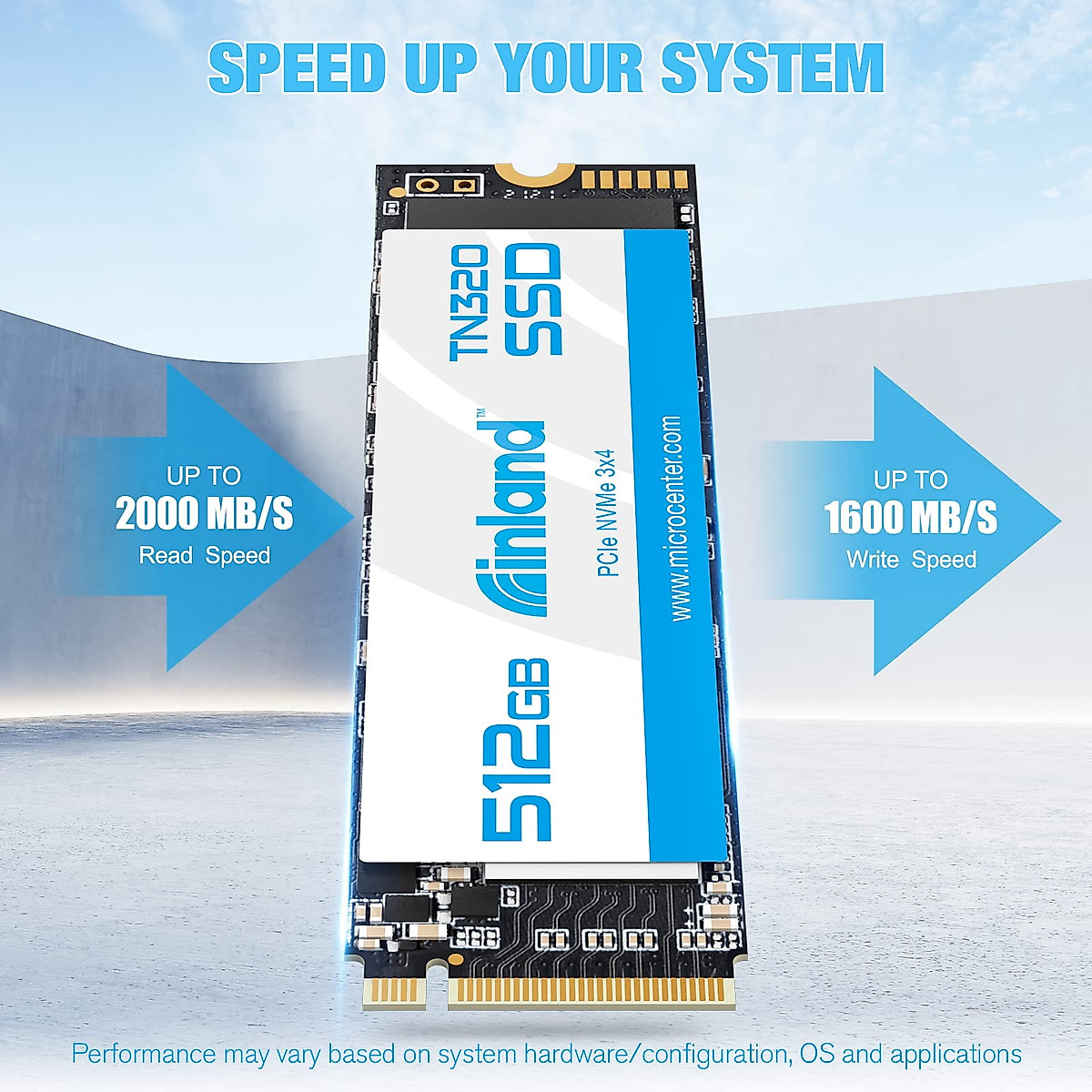 INLAND TN320 512GB NVMe M.2 PCIe Gen3x4 2280 Internal Solid State Drive SSD - Up to 2000 MB/s, 3D NAND, Storage and Memory for Laptop & PC Desktop