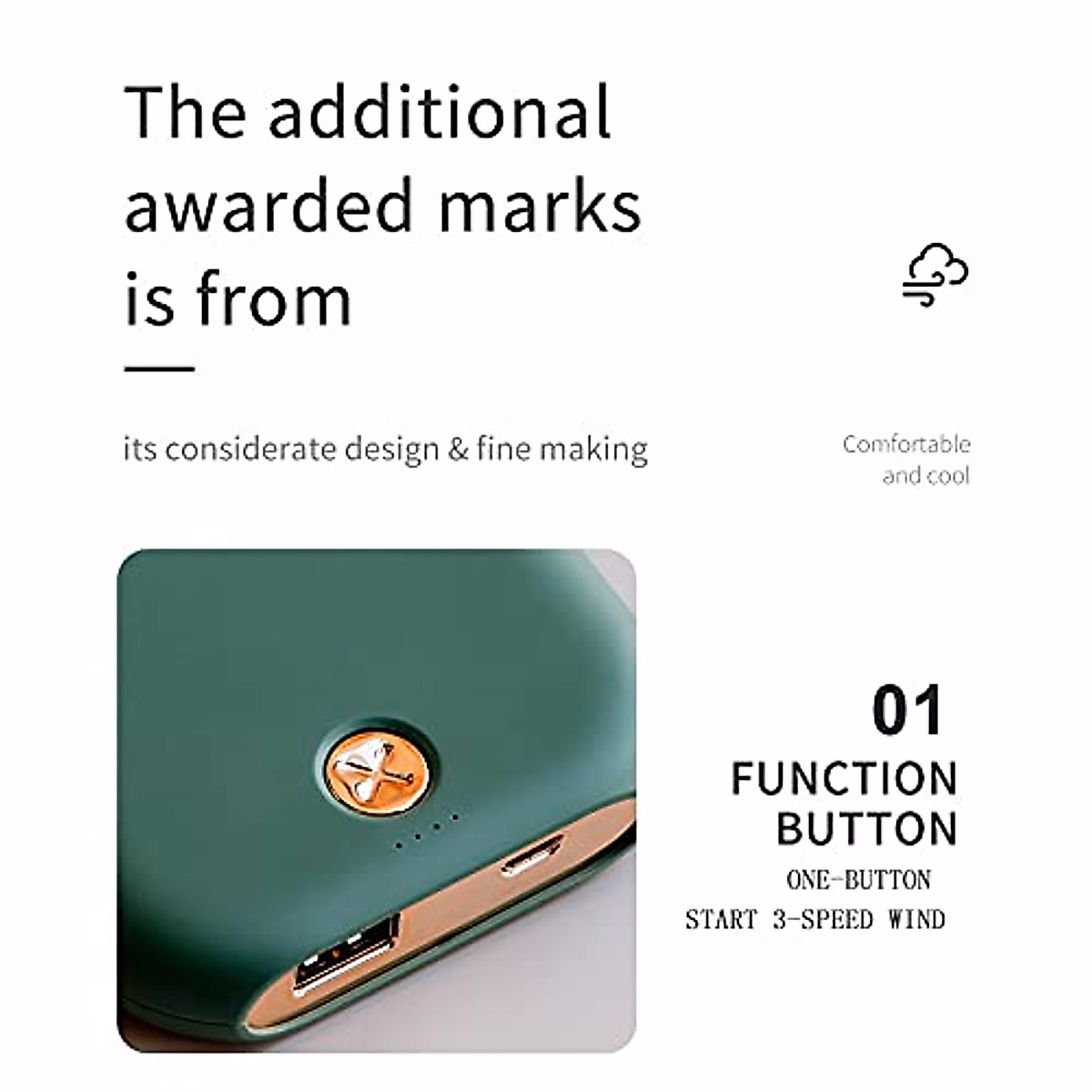 New 2021 Upgrade Handheld Fan Small Personal Fan with 3 Speeds Neck Rechargeable Portable Fan Powerful Mini USB Outdoor Fan Quiet Small Desk Fan Free Angle Good for Travel Home Office School - Pink