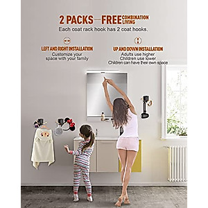 MrsJeggy 2 Pack Waterproof Black Gold Wall Hooks，Foldable Bathroom Hooks for Towels，Bathroom Towel Hooks，Branch Hooks，Adhesive Towel Hooks，Towel Hanger Wall Mounted，Bath Robe Holder for Home，Office