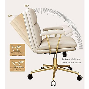 POCHY Family Office Chair Office Chair Height Adjustable Computer Chair Artificial Leather Comfortable and Soft Computer Chair Rotatable Executive Chairs Firm Seat Cushion (Color : Black)