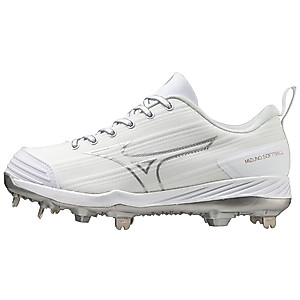 Mizuno Women's Sweep 6 Softball Shoe, White, 8