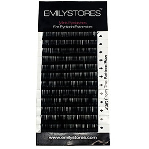 EMILYSTORES Bottom Lash Extension Eyebrow Eyelash Extensions Under Lower False Lashes Mixed J Curl 0.10mm Length 5mm 6mm 7mm 8mm In One Tray