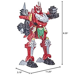 Power Rangers Dino Fury T-Rex Champion Zord for Kids Ages 4 and Up Morphing Dino Robot Zord with Zord Link Mix-and-Match Custom Build System