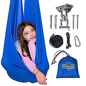 OUTREE Sensory Swing for Kids with 360° Swivel Hanger, Indoor Therapy Swing Great for Autism, ADHD, Sensory Processing Disorder, and Autistic Children