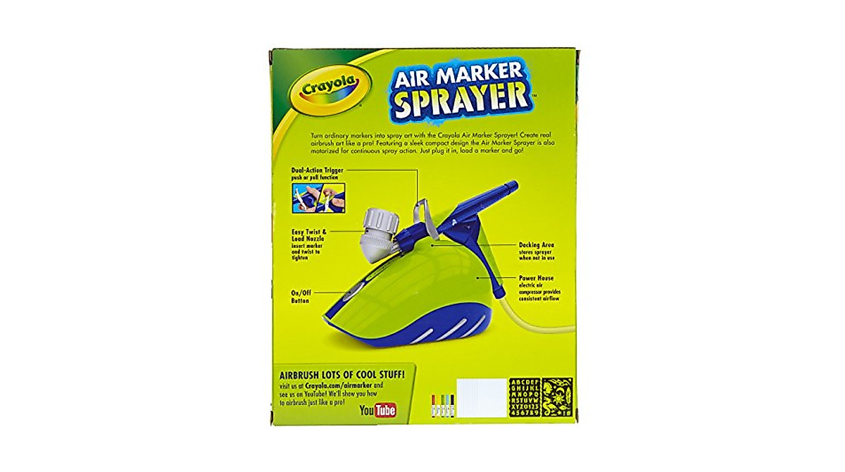 Crayola Air Marker Sprayer Kit: Easy Motorized Airbrush Fun for Kids