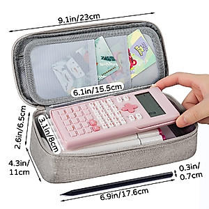 WEMATE Large Pencil Case, Foldable Design Canvas Pencil Pouch with Zipper Compartments & Handle, Aesthetic Pencil Case for Girls Adults Student, Stationery Pouch Pen Case for School Office