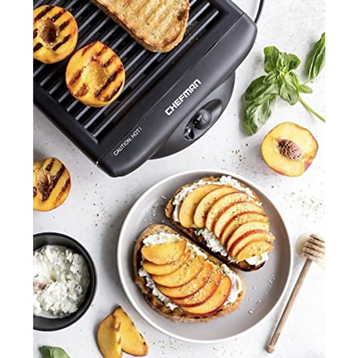 Chefman Electric Smokeless Indoor Grill w/Non-Stick Cooking Surface & Adjustable Temperature Knob from Warm to Sear for Customized BBQing, Dishwasher Safe Removable Water Tray, Black