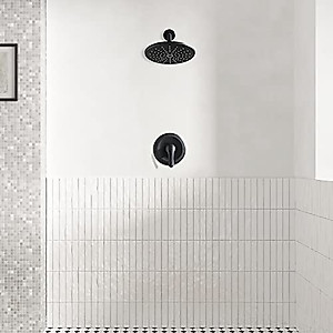 PARLOS Shower Faucet with Valve, Single-Handle Shower Trim Kit with Rain Shower Head, Wall Mounted Shower System, 1436404