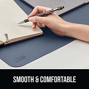 GORILLA GRIP Desk Mat, Non Slip and Heat Resistant Mouse Pad, Soft PU Leather Pads, Dual Sided Blotter, Desktop Protector Cover for Home Office Keyboard Laptop Computer and Writing 23.6x13.7 Navy Blue