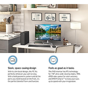 HP Slim Desktop Computer and 27" FHD Monitor, Intel Core i3-10105 (Up to 4.4 GHz), 16GB RAM, 1TB SSD, WiFi, Bluetooth, HDMI, RJ-45, Mouse and Keyboard, Windows 11 Home, Dark Black