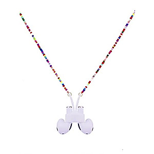EGEN Colorful Glass Seed Beads Magnetic Anti-Lost Holder Strap Chain Necklace Leash String for Airpods Pro1 2 3 , 72cm (Glass Seed Beads Colorful)