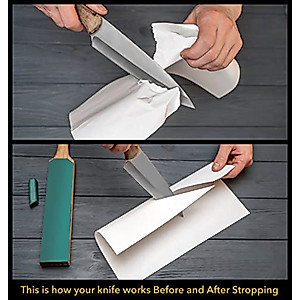 BeaverCraft LS6P1 Leather Strop Kit with Sharpening Polishing Compound 14" x 2" Knife Stropping Block & Honing Compound Knife Sharpener Leather Strop for Knife Sharpening Kit Stropping Leather