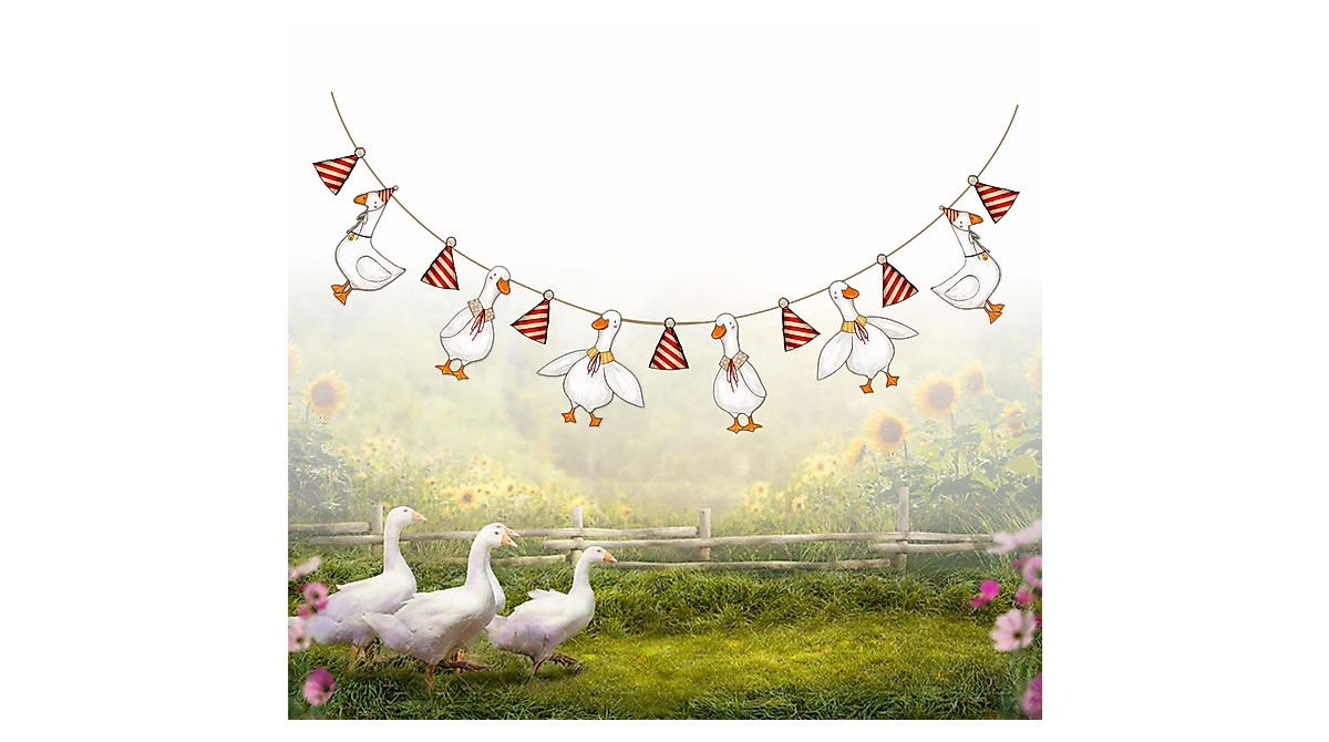 Goose Party Decorations - Fun Duck Banner Set of 25