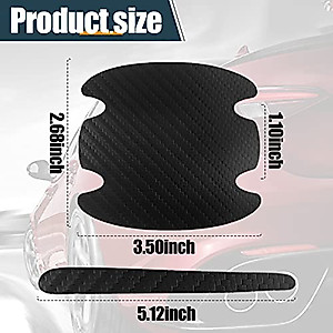 OSIFIT 8PCS Car Door Handle Sticker, Leather Carbon Fiber Car Door Handle Protective Films, Anti-Scratches and Waterproof Car Door Side Handle Paint Protection Films