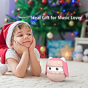 ASIMOM Kids Bluetooth Speaker, Rhyme Cute Speaker, Wireless Stereo Pairing, 15H Playtime, Gifts for Girls, Teens, Teenage, Women-Pink 02