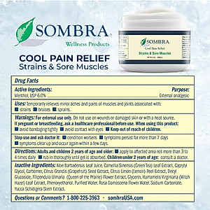 Sombra Warm & Cool Pain Relief Gel, Warm Relief for Arthritis and Chronic Pain Pre-Workout Muscle Rub, Cold for Swelling, Soreness, Post-Workout, Free of Artificial Fragrances, 8oz Per Jar