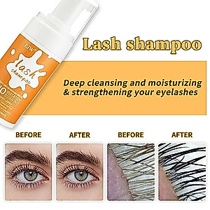 𝗪𝗜𝗡𝗡𝗘𝗥 𝟮𝟬𝟮𝟯* 100ml Lash Shampoo Eyelash Extension Cleanser Kit - Oil-Free Foam, Complete Lash Care Set with Bowl, Brushes, Comb - Cluster Lash Wash & Dustcare Included