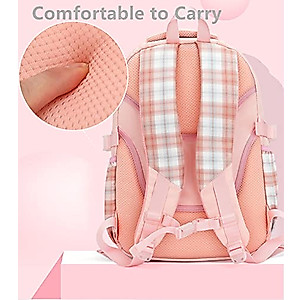 BEFUNIRISE Backpack for School Girls Bookbag Cute Bag College Middle High Elementary 18 Inch School Backpack for Teen Girls (Pink, Large)