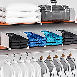 Yieach Acrylic Shelf Dividers for Closet Organization 6PCS,9.3" Tall White Shelf Divider Fits Shelves of 0.4-1 Inch, Closet Organizers and Storage,Shelf Divider for Wooden Shelving, Closet Organizer