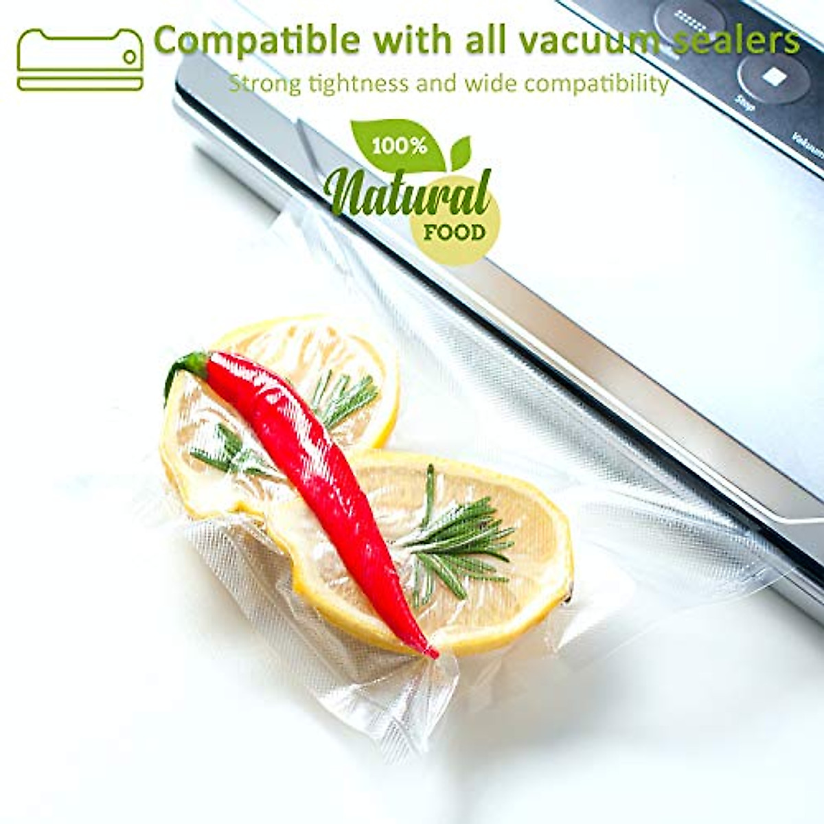 POTANE 6 Pack 11"x20'(3Rolls) and 8"x20' (3Rolls)Thickened Vacuum Sealer Bags , Smell-Proof, Puncture Prevention, Heavy duty for POTANE, Food Saver, Seal a Meal, Weston. Commercial Grade, BPA Free, Great for Vacuum storage,Meal Prep or Sous Vide