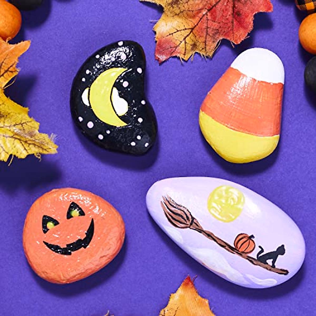 Creativity for Kids Hide and Seek Halloween Rock Painting Kit - Halloween Crafts for Kids Ages 6-8 for Kids, Kids Crafts