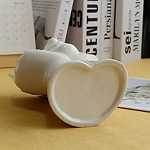 RESOYE Ceramic Flower Vase, Head Shaped Flower Vase White Modern Head Planter Pot Statue Flower Vase for Garden Living Room Home Table Art Statue Kitchen Festival Party Decor Indoor Outdoor