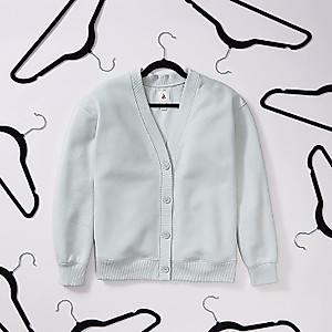 Amazon Basics Slim, Velvet, Non-Slip Suit Clothes Hangers, Black/Silver - Pack of 30