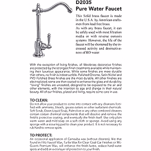 Westbrass D2035-NL-05 9" Victorian 1-Lever Handle Cold Water Dispenser Faucet, Polished Nickel
