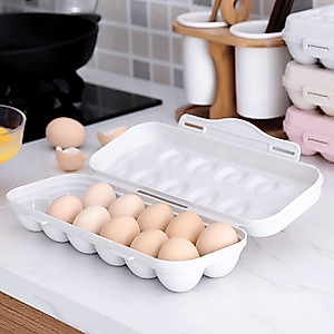 Egg Holders 12 Grids Kitchen Egg Holder For Refrigerator Plastic Egg Storage Container Fridge Egg Organizer Egg Holder Refrigerator Egg Trays Reusable Egg Container Egg Carton Egg Case