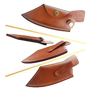 Kitory Leather Knife Sheath 7 inch Meat Cleaver Knife Practical Soft Leather Sheath with Belt Loop Good for Outdoor Protect Fixed Blade & Carry Out, 2023 Gifts For Women and Men