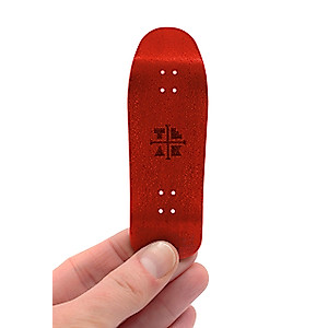 Teak Tuning Wooden Fingerboard Carlsbad Cruiser Deck, Cherry Red - 34mm x 100mm - Handmade, Pro Shape & Size - Five Plies Wood Veneer - Includes Prolific Foam Tape
