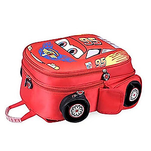 Minghai Kids Truck Car Backpack Waterproof Cartoon Comic Kindergarten Children Preprimary School Boys Backpack (red)