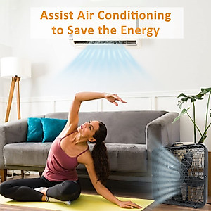 InfiniPower 20” Box Fan, 3-Speed Cooling Floor Fan with Aerodynamic Shaped Fan Blades, Convenient Carry Handle and Safety Grills, Black