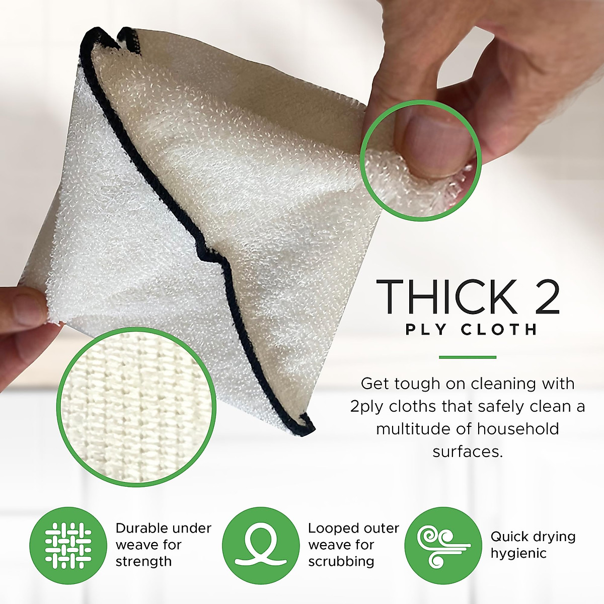 Whiffkitch Bamboo Dishcloths for Kitchen and Multi Surface Cleaning, 6"x7" 6pk Set, Reusable, Washable, Scrub-Non-Scratch, Extra Absorbent, Quick Drying, Eco Friendly Rags, Household Essential Cloths