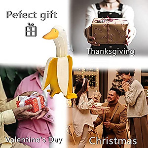 Banana Duck Decor - Creative Resin Sculpture,Novelty Art Statue for Garden Yard Outdoor Housewarming Garden Gifts Funny Birthday Gift to Friends 6 in * 3 in (Yellow)