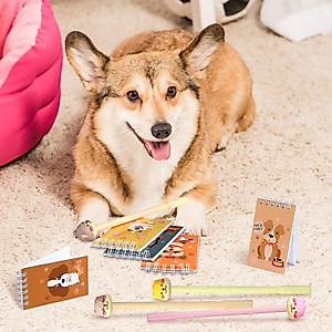 Yeaqee 48 Pcs Dog Party Favors Include 24 Dog Mini Notebooks for Kids 24 Dog Gel Ink Pens Puppy Themed Party Favors Bulk Animal Spiral Notepad Black Ink Pen for Pet Birthday Party Bags Classroom Prize