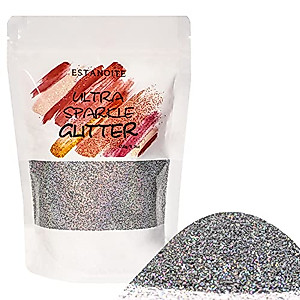 5.3oz/150g Ultra Fine Laser Glitter Powder, Holographic Glitter for Slime Epoxy Resin Craft Tumbler Jewelry Nail Art Festival Makeup Scrapbook Painting Wedding Cards (Laser Silver)