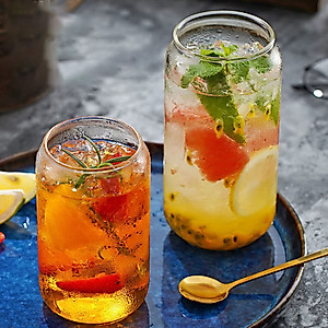 Hemoton 2Pcs Mason Jar with Lid and Straw, 12oz Wide Mouth Mason Jar Drinking Glasses Cups, Reusable Iced Coffee Cup, Cocktail Glasses, Transparent Silicone Sleeve Bamboo Lid, for Juices Cocktail