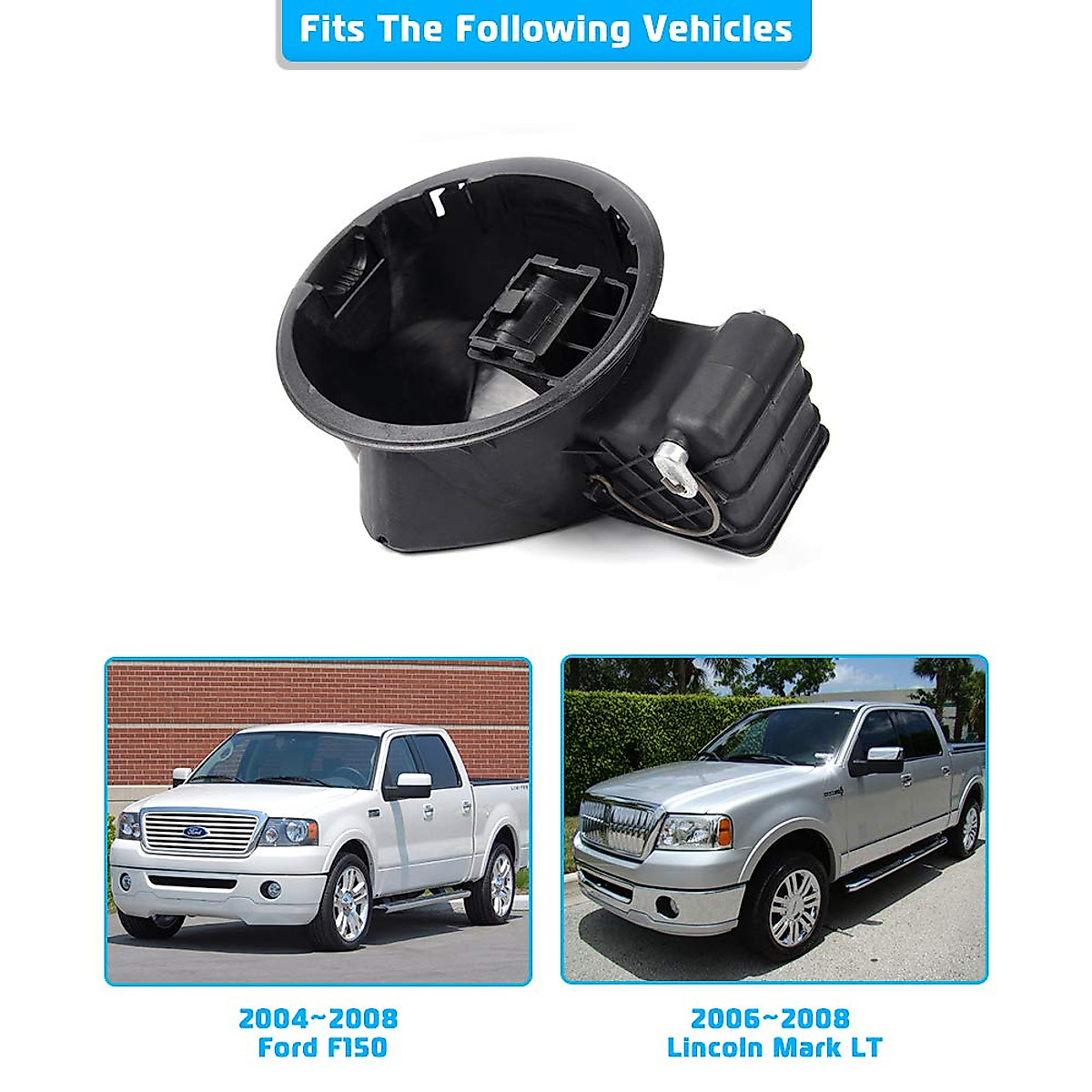 Fuel Filler Neck Housing Door Replacement for 2004 2005 2006 2007 2008 Ford F150 Replaces OEM 4L3Z-9927936-BA, 924-801, 4L3Z9927936BA, 924801 Gas Tank Pocket with Hinge