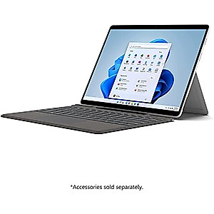 Microsoft Surface Pro X Tablet, 13" PixelSense Touchscreen Display, SQ1, 8GB Memory, 128GB Solid State Drive, Qualcomm Adreno 685 GPU, Windows 11 Home, Surface Laptop, Platinum (Renewed)