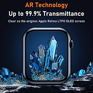 Uyiton Compatible with Apple Watch Series 8/7 45mm Screen Protector [Full Coverage][Auto-Alignment Installation Kit] HD Clear Bubble-Free Hard Coated Flexible PET Film for iWatch Cover 45mm, 2 Pack