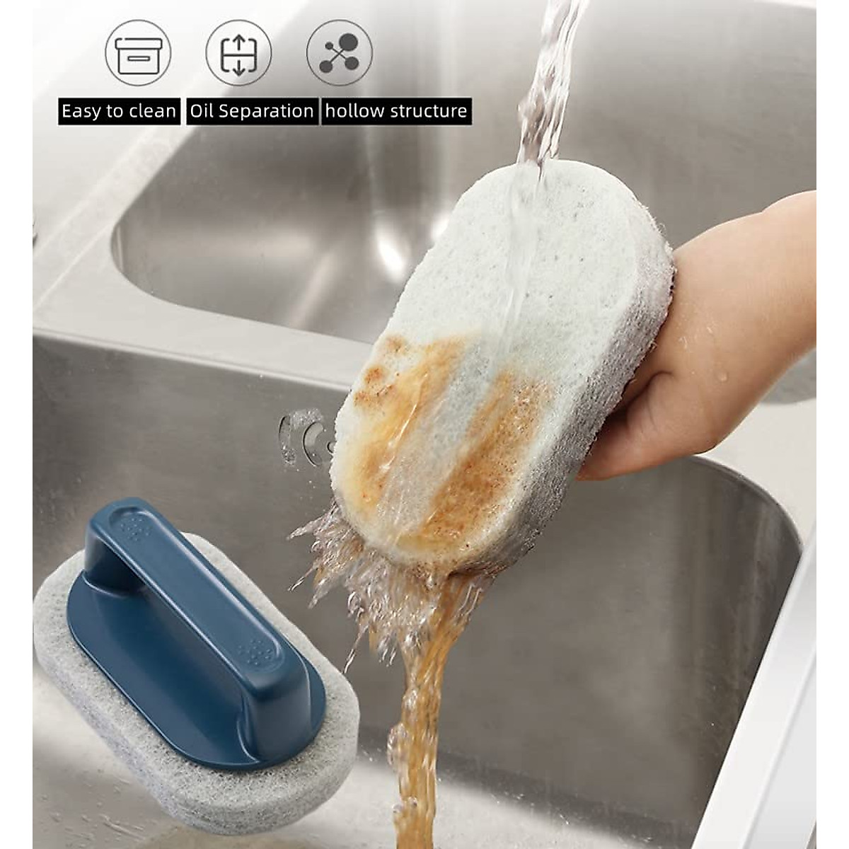 11 Pcs Griddle Cleaning Kit, Dveda Flat Top Grill Cleaning Kit for Blackstone, Flat Top Grill Cleaning Accessories on Hot or Cold Surfaces, Griddle Scouring Pads Brush with Handle, 10 Scouring Pads