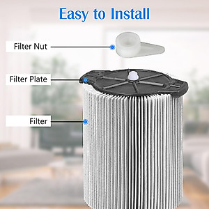 4 Pcs 73316 Vac Filter Plate Nut, Shop Vac Filter Nut Replacement Wet Dry Vac Compatible with Craftsman Pre-2010 Ridgid Shop Vacuum Attachments