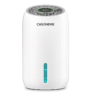 CASONDRE 56OZ Dehumidifier, 500 Sq ft Small Dehumidifier with Touch Control LED Screen, Temperature Display, Timer, 3 Modes, Auto Shut Off Portable Dehumidifier for Bathroom, Basement, Bedroom, RV