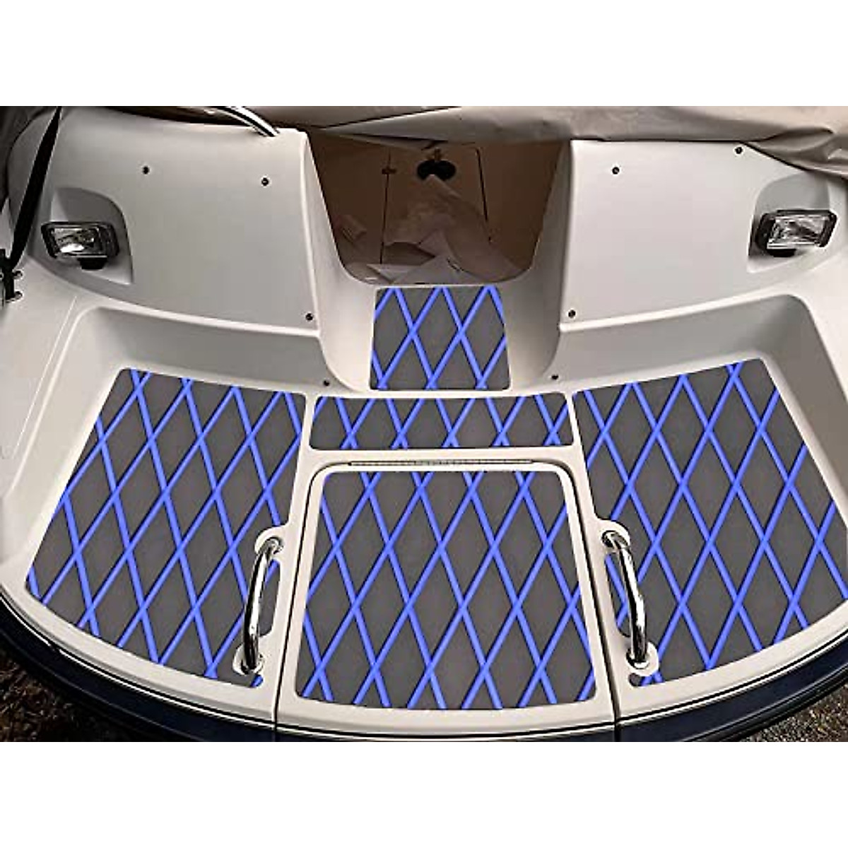 LSS laidi Boat Flooring Eva Foam Decking Marine Non-Slip Self-Adhesive Flooring for Motorboat Fishing Boat RV Yacht Kayak Swimming Pool 110.2''/102.3''/94.5''/86.6''/59''/X37.4''