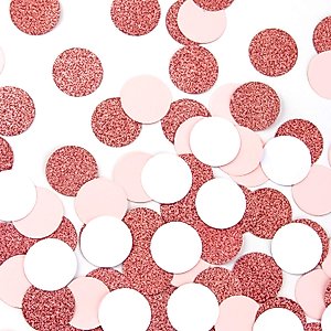 Rose-gold Pink-white Party Decorations Confetti - 300pcs Mothers Day Wedding Baby Bridal Shower Girl Birthday Party Glitter Paper decor Table Decoration Bachelorette Engagement Decor Lasting Surprise