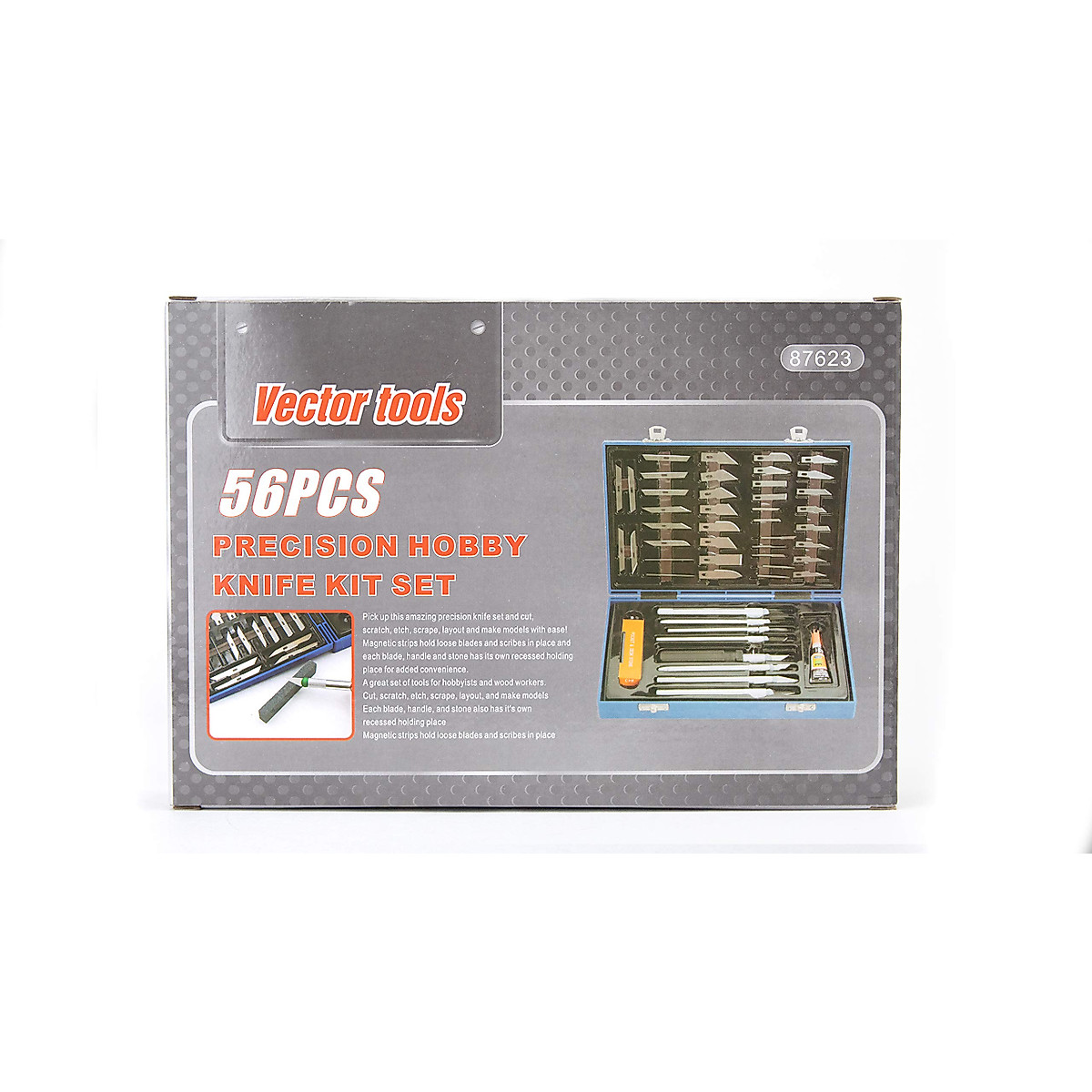 VCT 56pc Precision Craft Knife Set Professional Razor Sharp Knives for Art, Hobby, Scrap booking and Sculpture