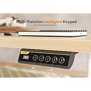 Claiks Standing Desk with Drawers, Stand Up Electric Standing Desk Adjustable Height, Sit Stand Desk Computer Workstation, 55 Inch, Natural