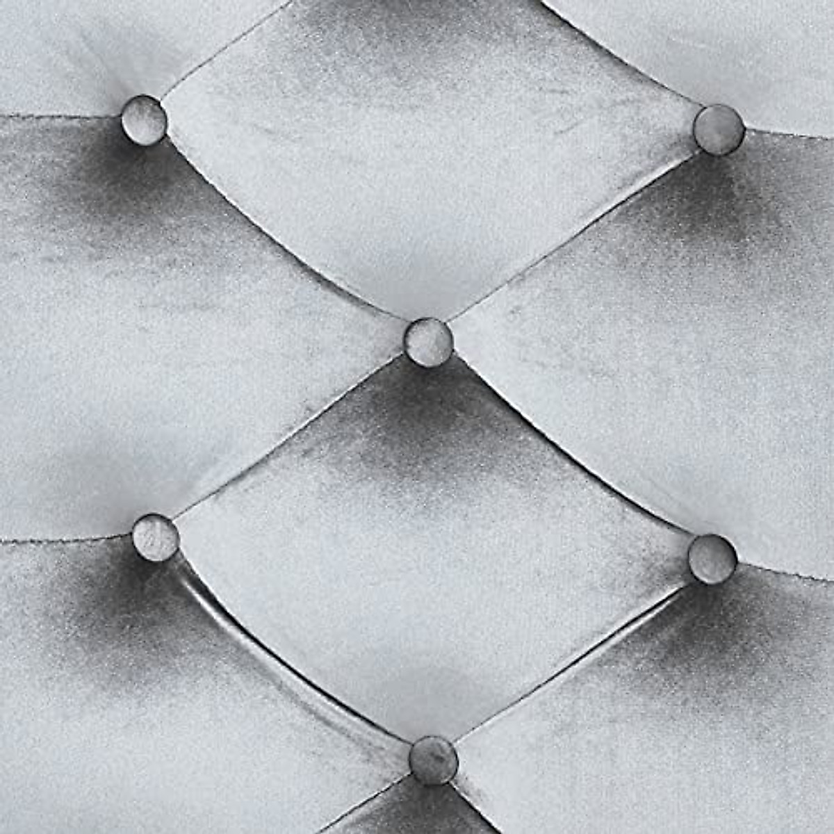 Roundhill Furniture Valley Button Tufted Velvet Upholstered Bench with Acrylic Leg, Grey