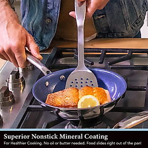 Granitestone Stainless Steel Nonstick Fry Pan Set, Tri-Ply Base, Stainless Steel 10” & 11” Skillets with Nonstick Mineral Coating, 100% PFOA Free, Cool Touch Handles, Induction, Oven & Dishwasher Safe